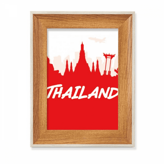 Red Outline Landmark Thailand Desktop Wooden Photo Frame Display ...