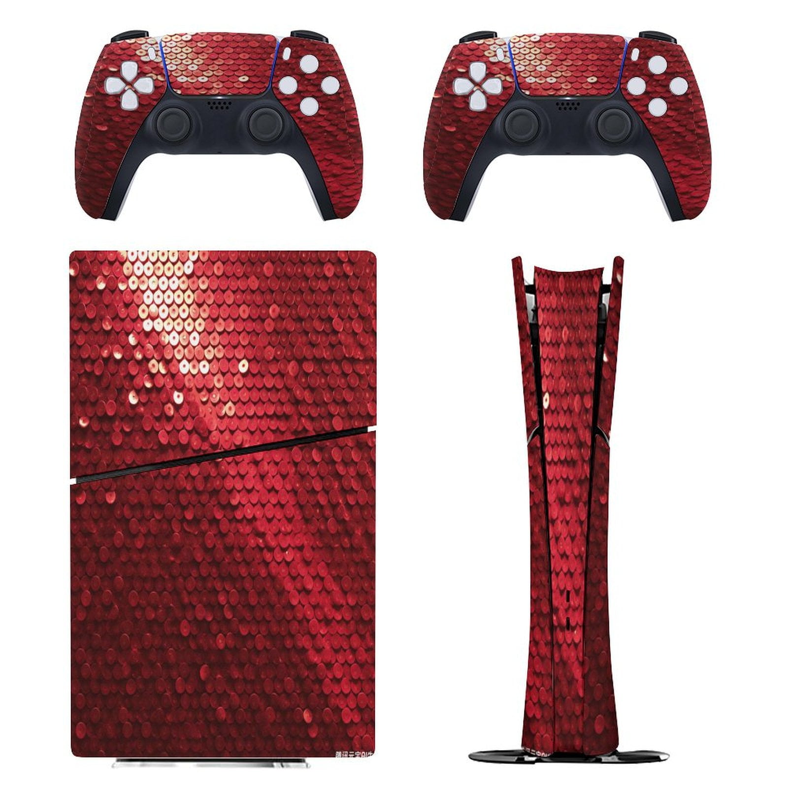 Red Paillette Sequin Print PS5/PS5 Slim Digital Disc Skin Sticker For ...