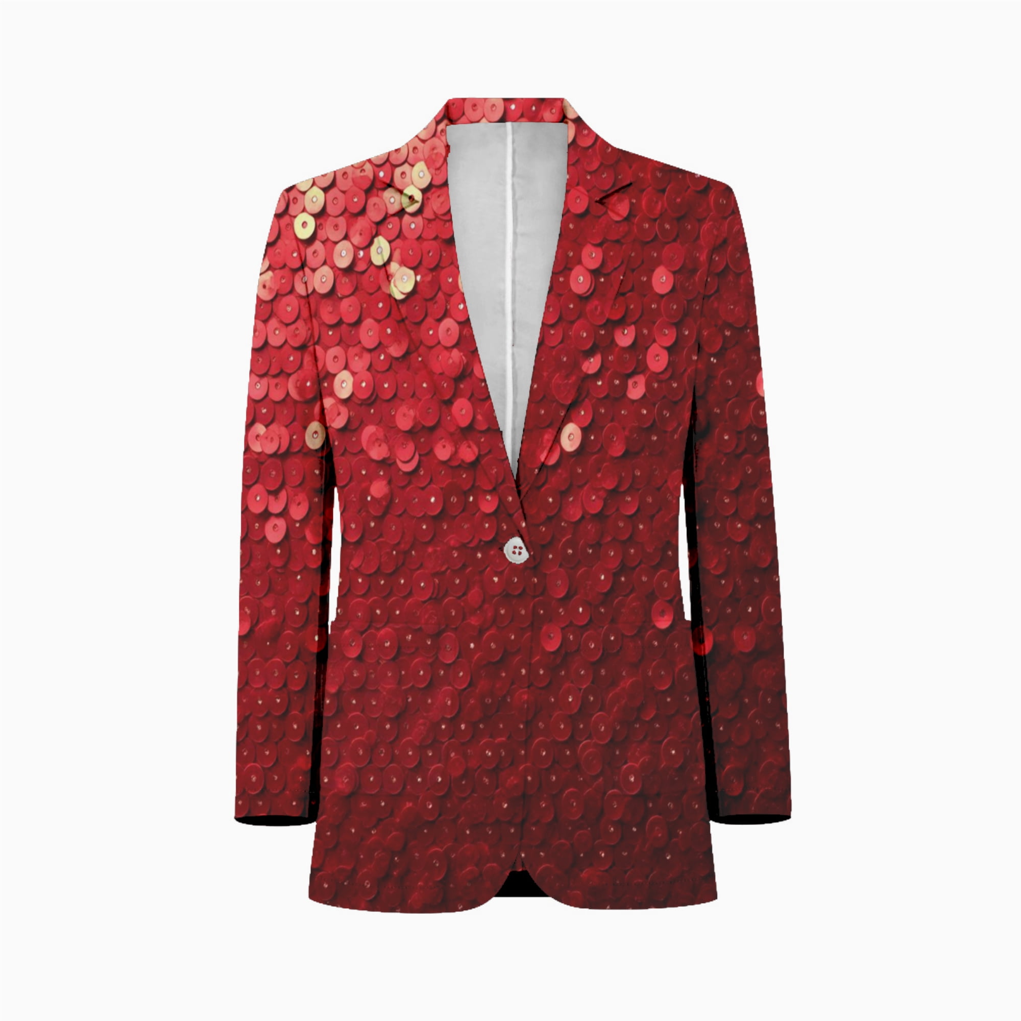 Red Paillette Sequin pattern Mens Suits Shawl Collar Slim Fit Suit Mens ...