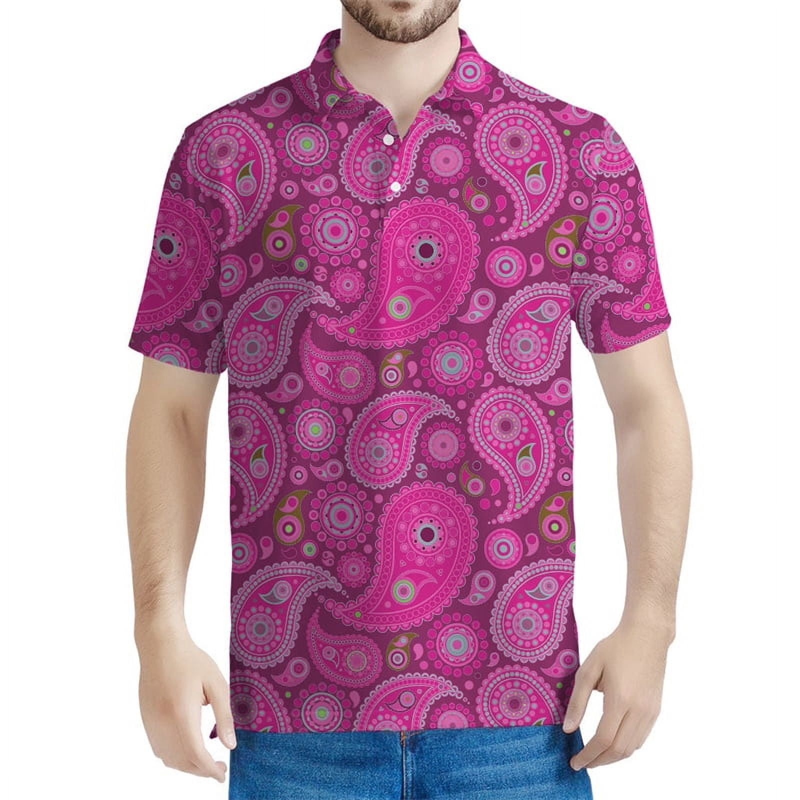 Red Paisley 3D Printed Polo Shirt Men Women Bohemian Floral Pattern ...