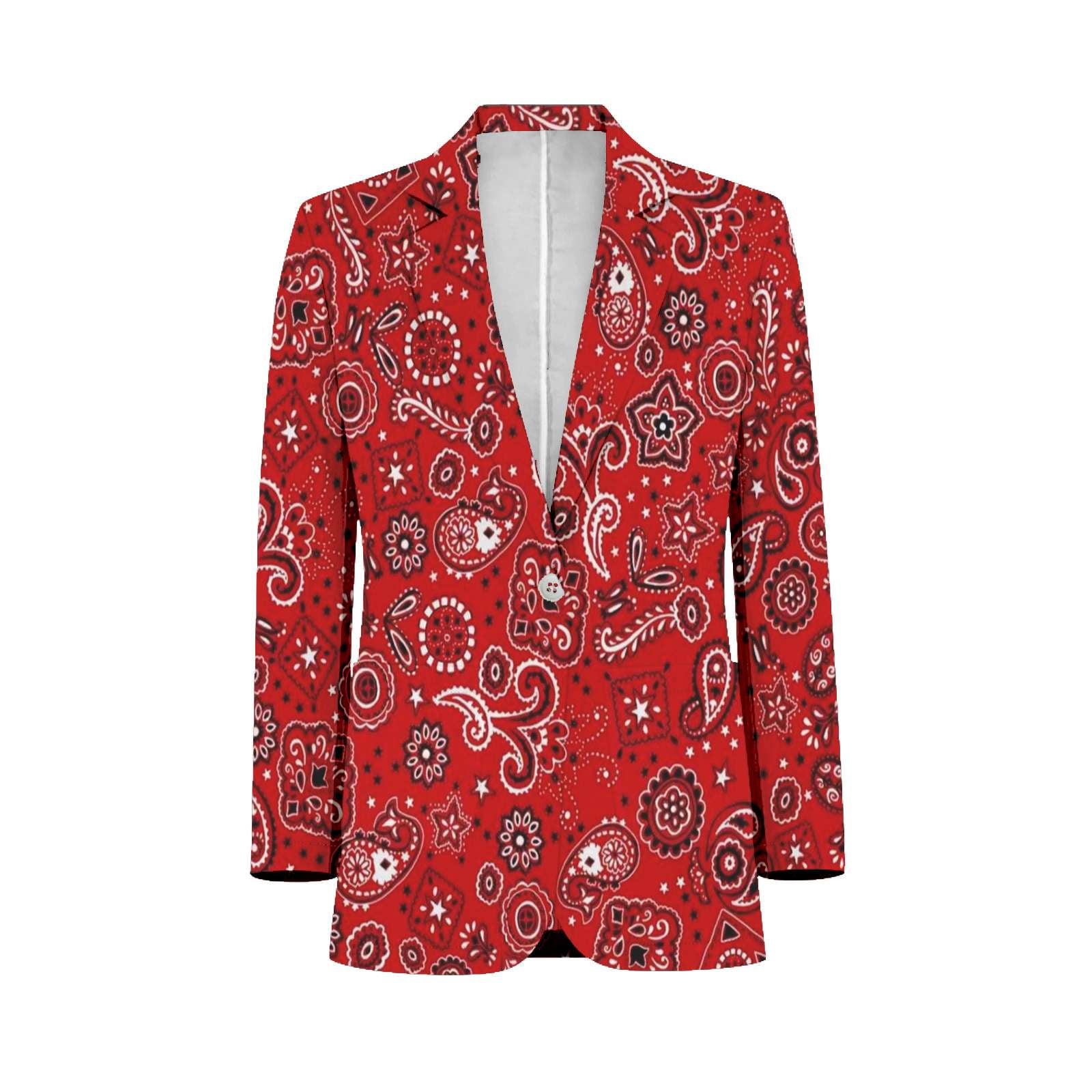 Red Paisley Bandana Customized Men's Suits full man Shawl Collar ...