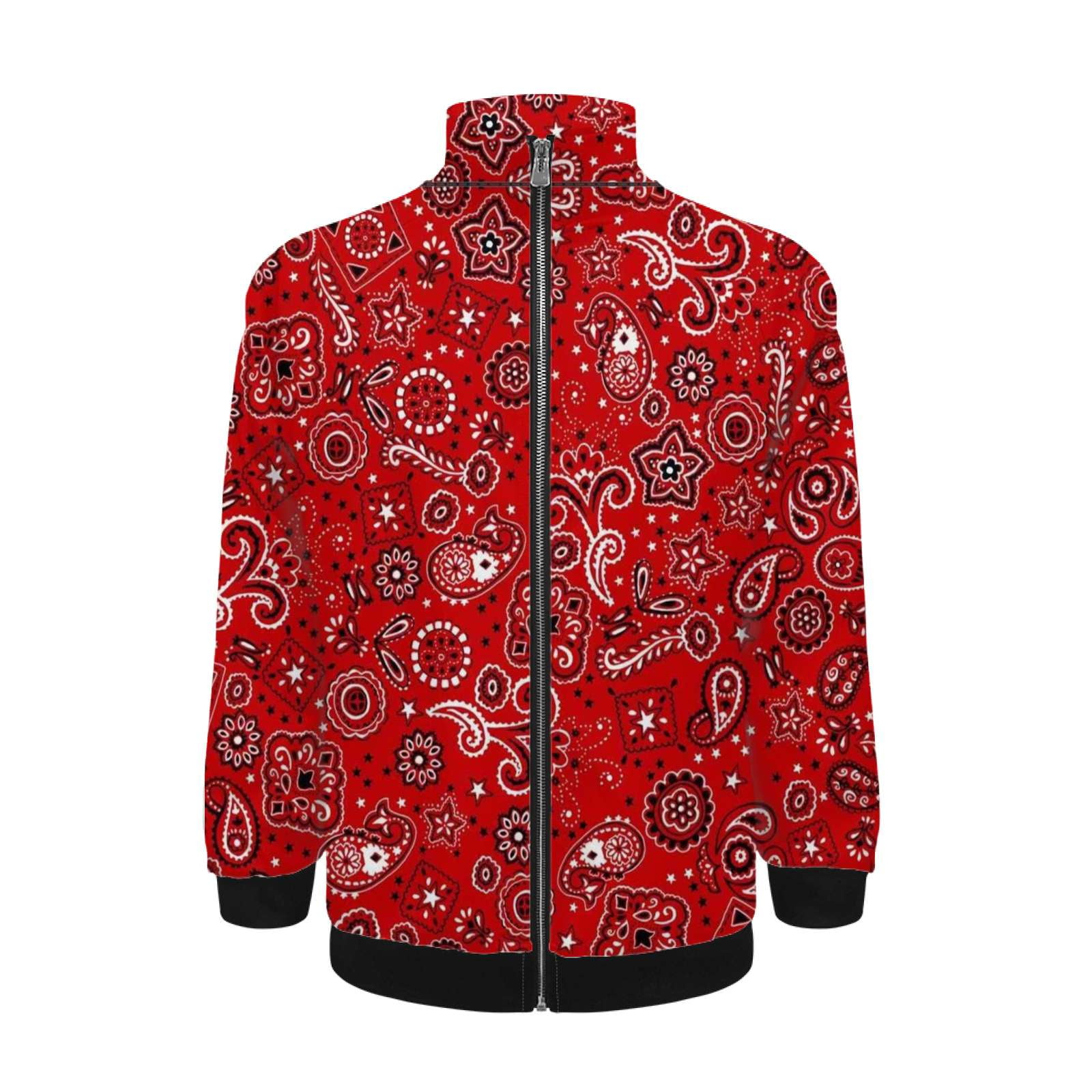 Red Paisley Bandana Jacket Men's Street Cool Long Sleeves Coat ...