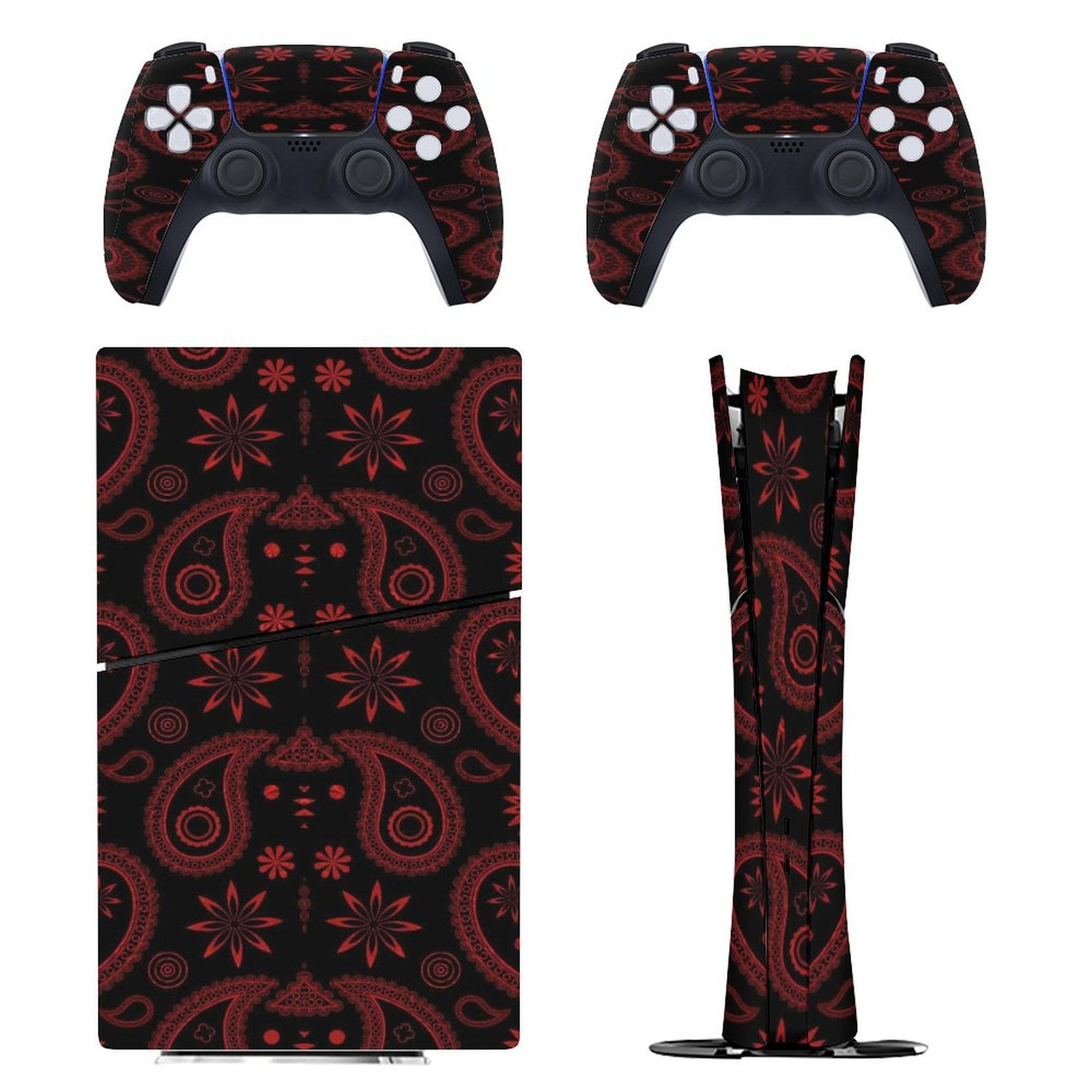 Red Paisley Bandana Pattern PS5/PS5 Slim Digital Disc Skin Sticker For ...