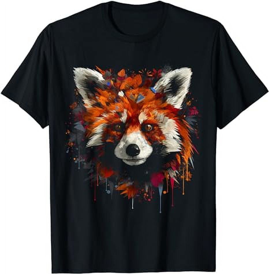 Red Panda Artwork - Animal Panda T-Shirt Black oversized T-shirt ...