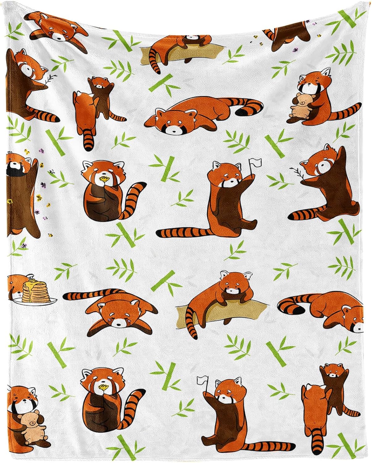 Red Panda Blanket, 50" x 40" Flannel Cute Red Pandas Themed Printed ...