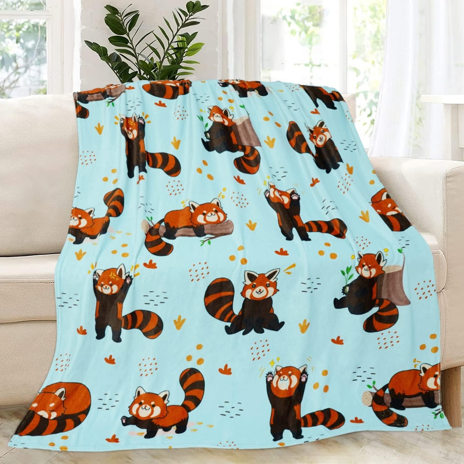 Red Panda Blanket Girts for Panda Lovers Throw Fleece Blanket 60 ...