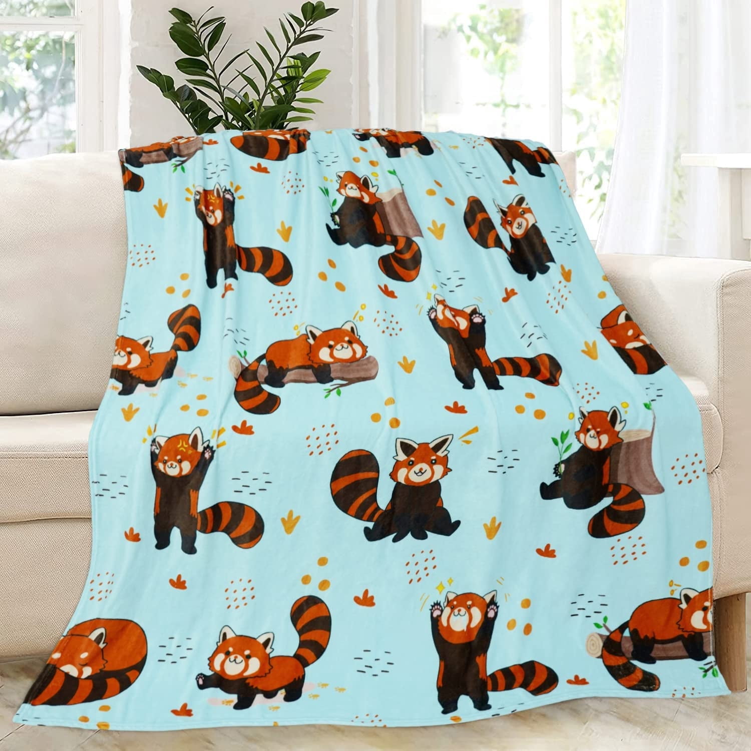 Red Panda Blanket Girts for Panda Lovers Throw Fleece Blanket 60 ...
