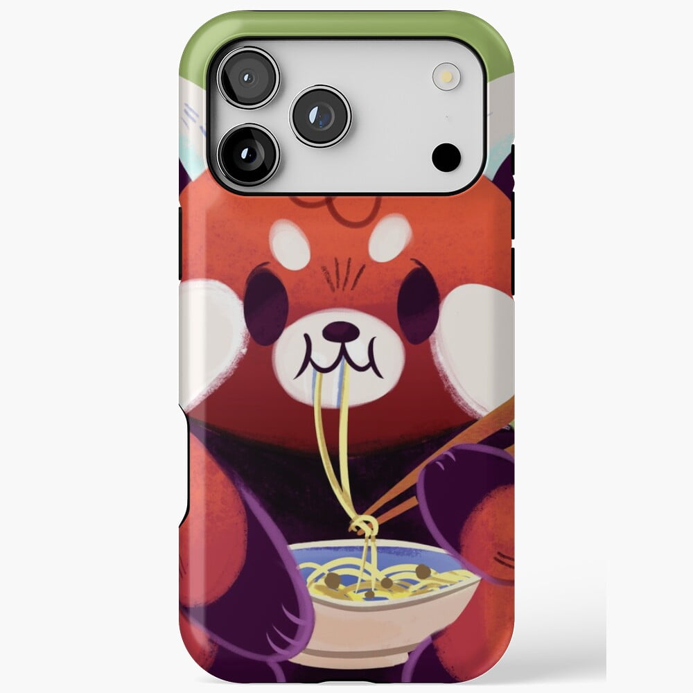 Red Panda Eating Ramen Cute Food Art Phone Case Compatible iPhone 17 ...