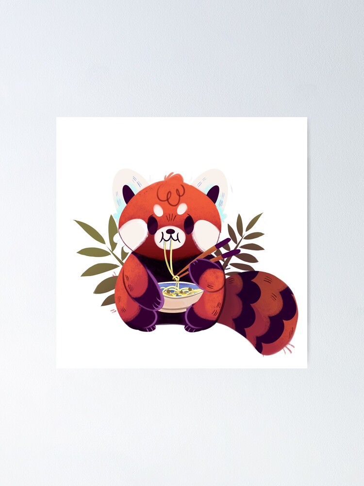 Red Panda Eating Ramen Fashion Art Decor Frame - Walmart.com