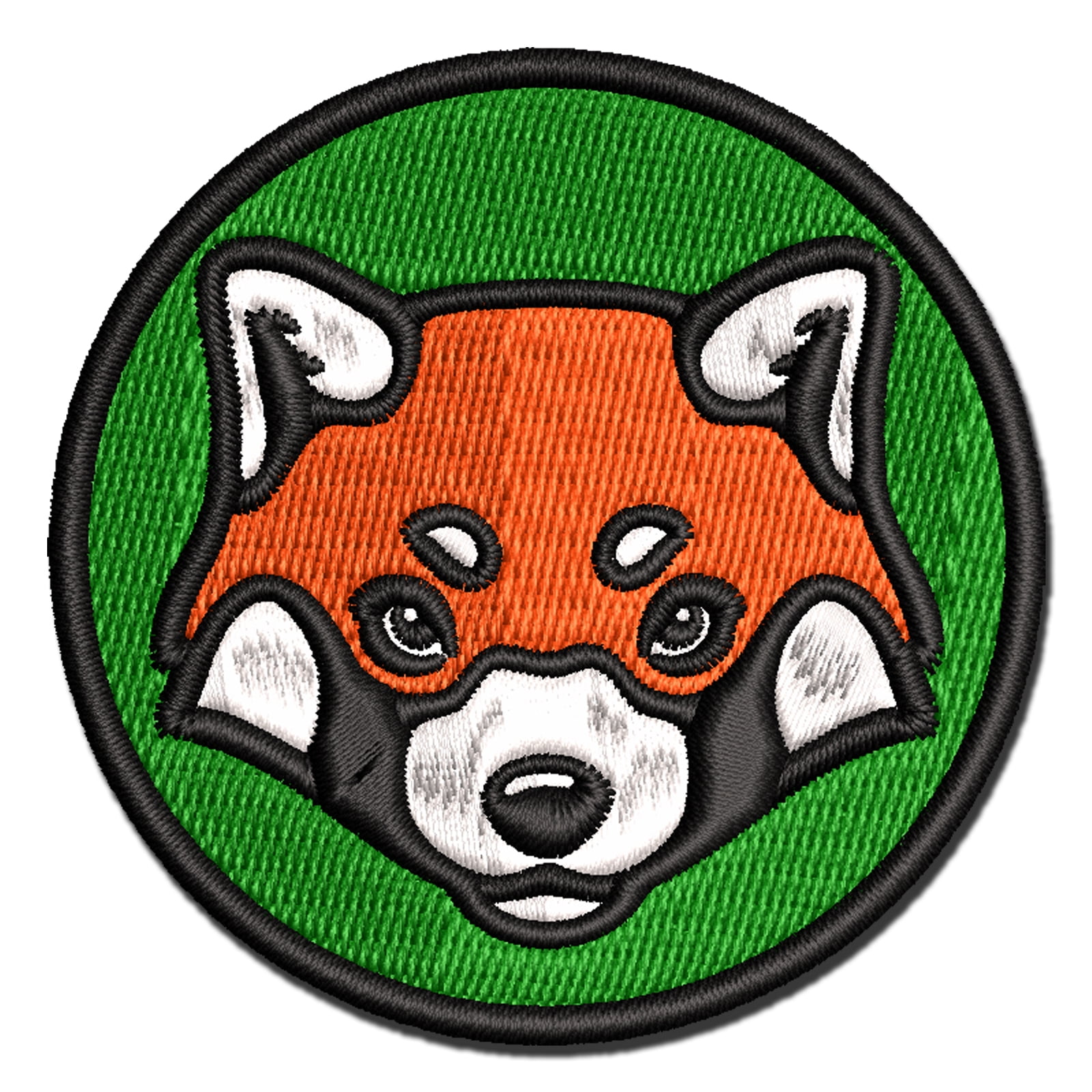 Red Panda Face Applique Multi-Color Embroidered Hook & Loop Patch - 3.5 ...