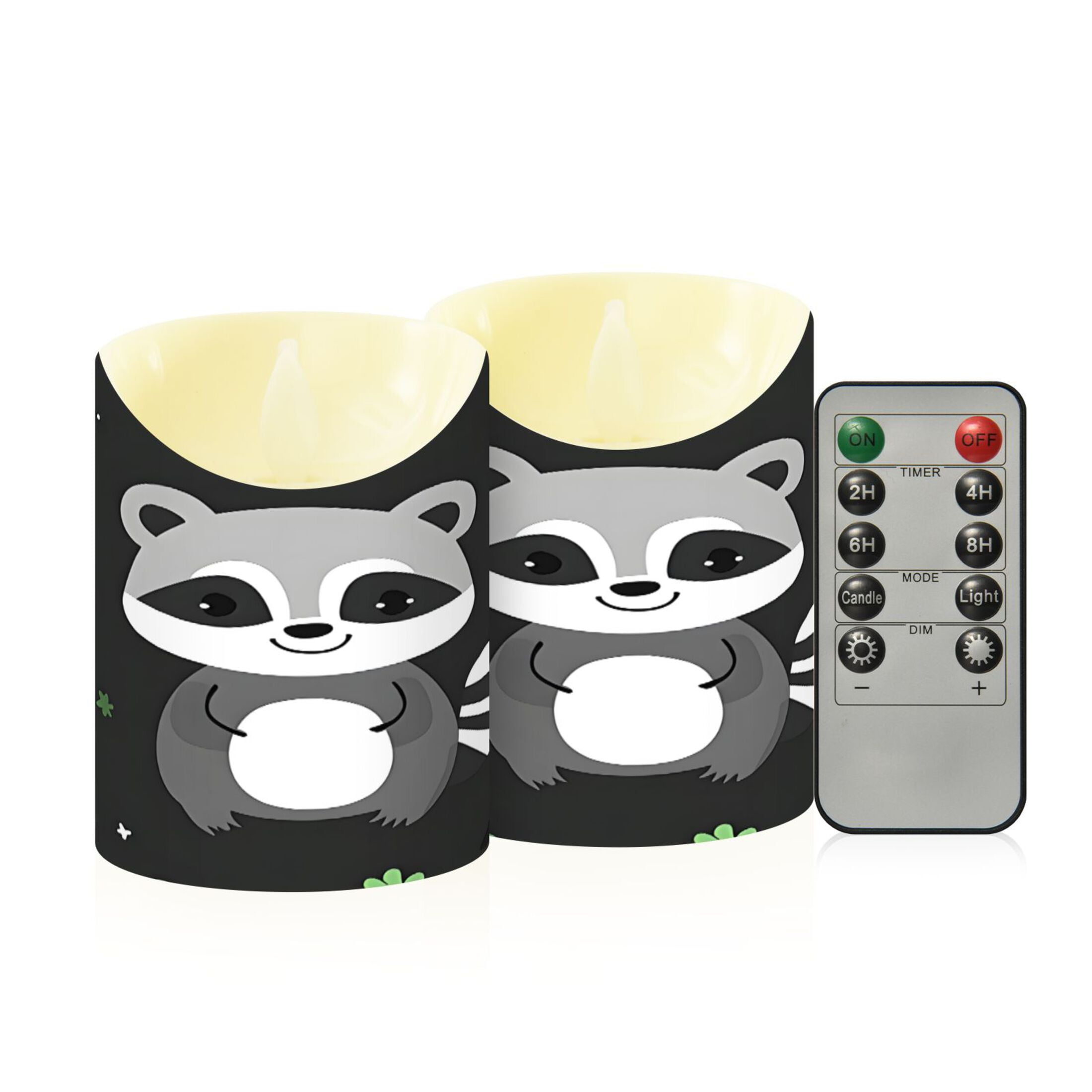 Red Panda Flameless Candles 2 PCS with Remote Realistic Moving Flame ...
