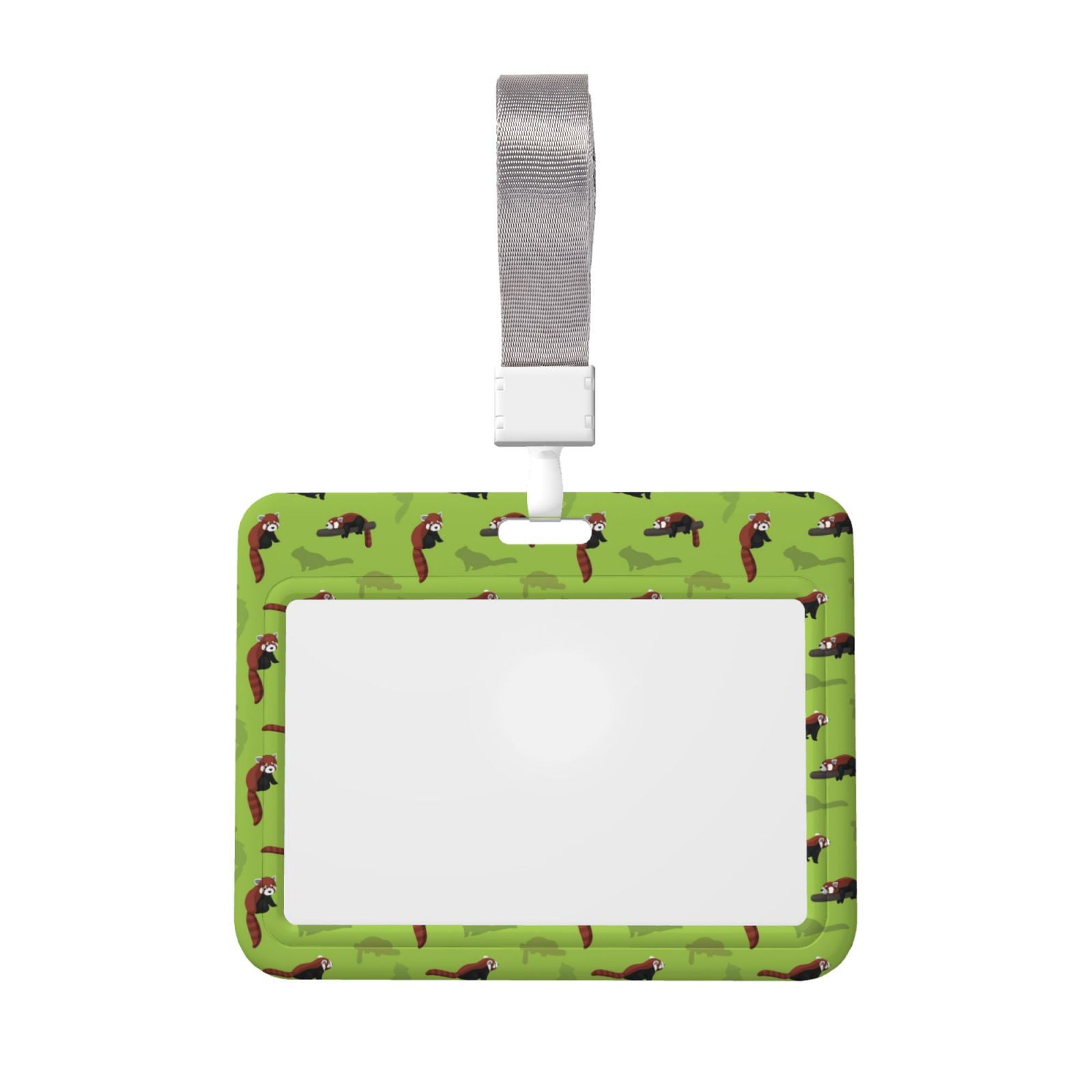Red Panda Leave Tree Badge Holder with Lanyard Horizontal ID Card ...
