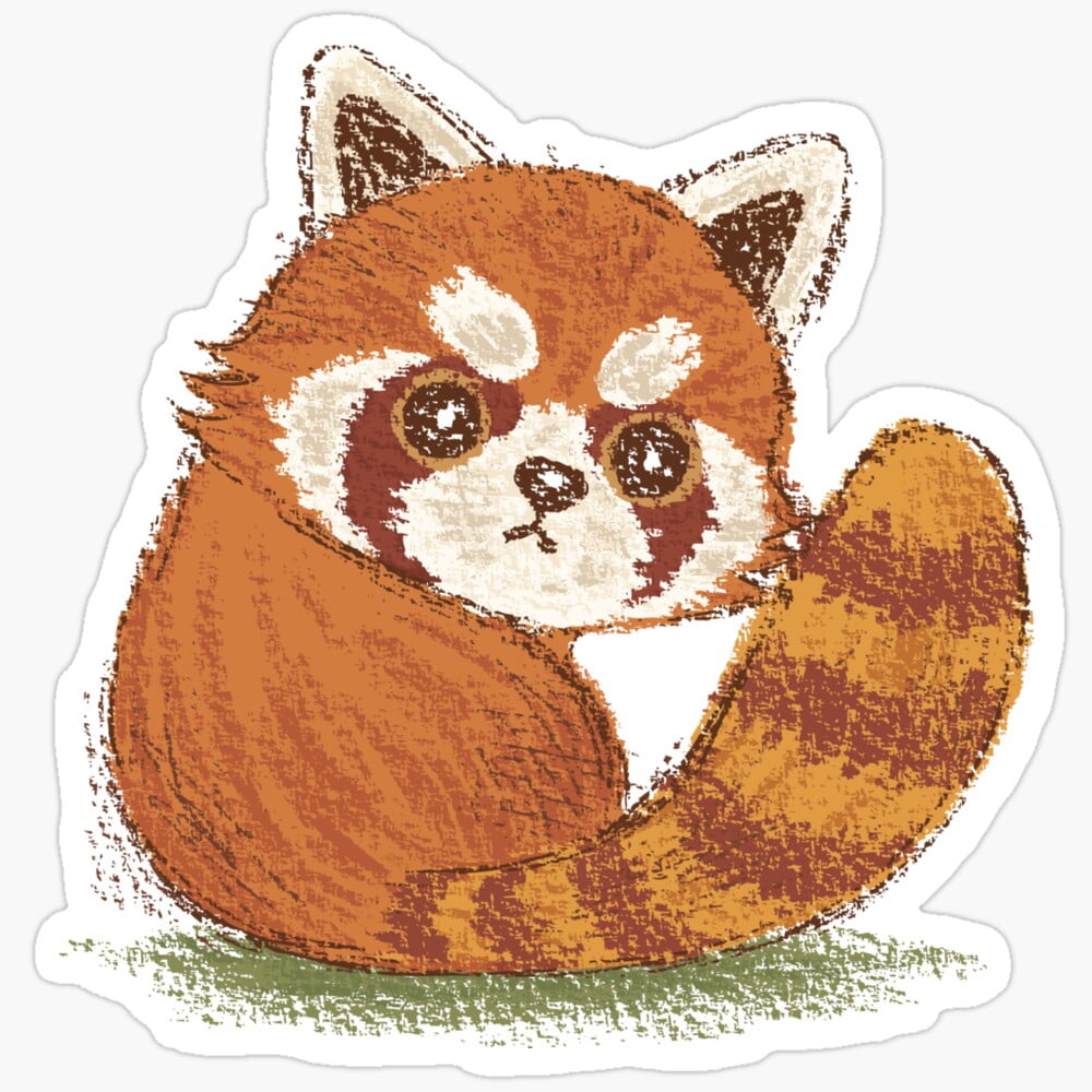Red Panda Look Back Sticker Phone Decal Water Bottle Stickers Car ...