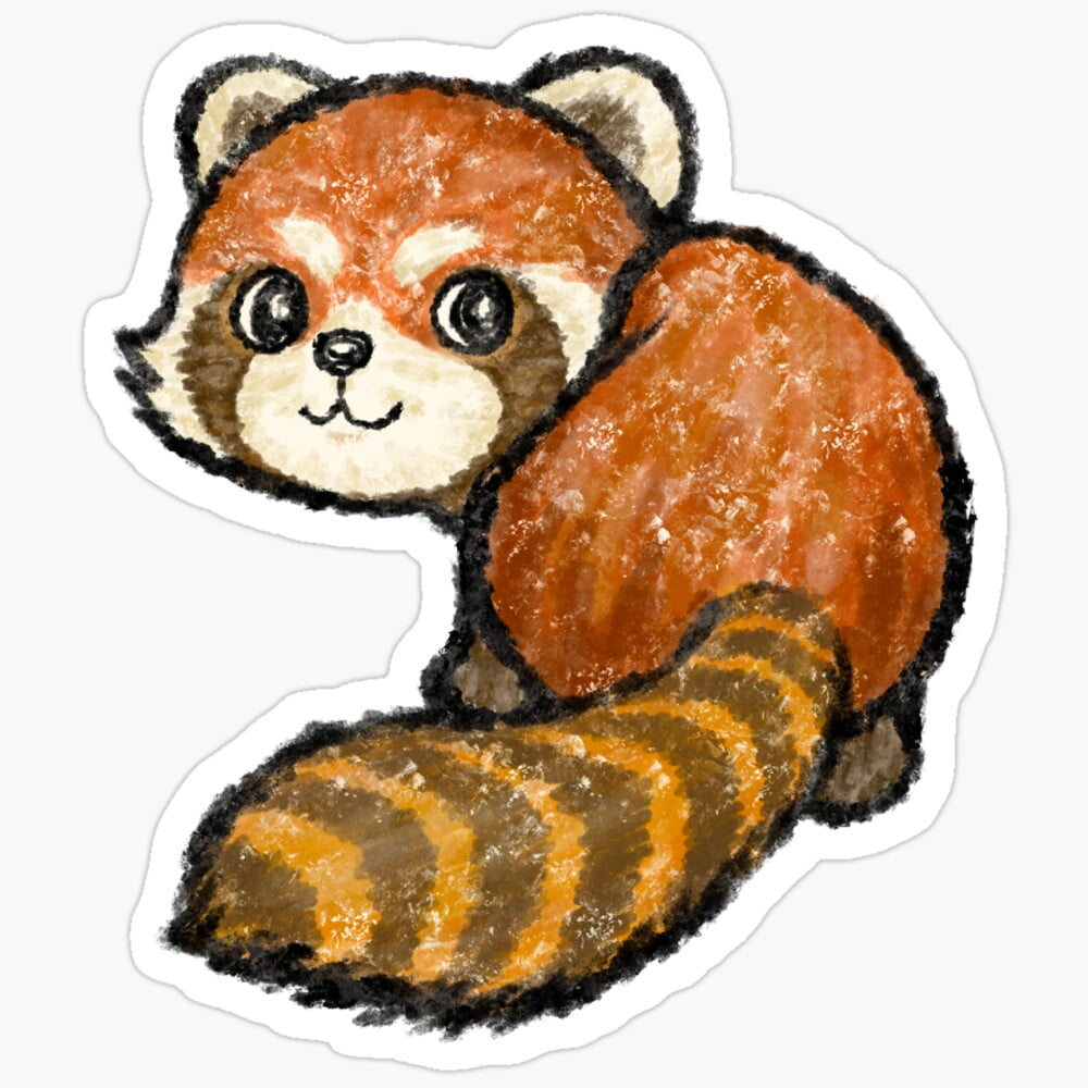 Red Panda Looking Back Sticker Phone Decal Water Bottle Stickers Car ...