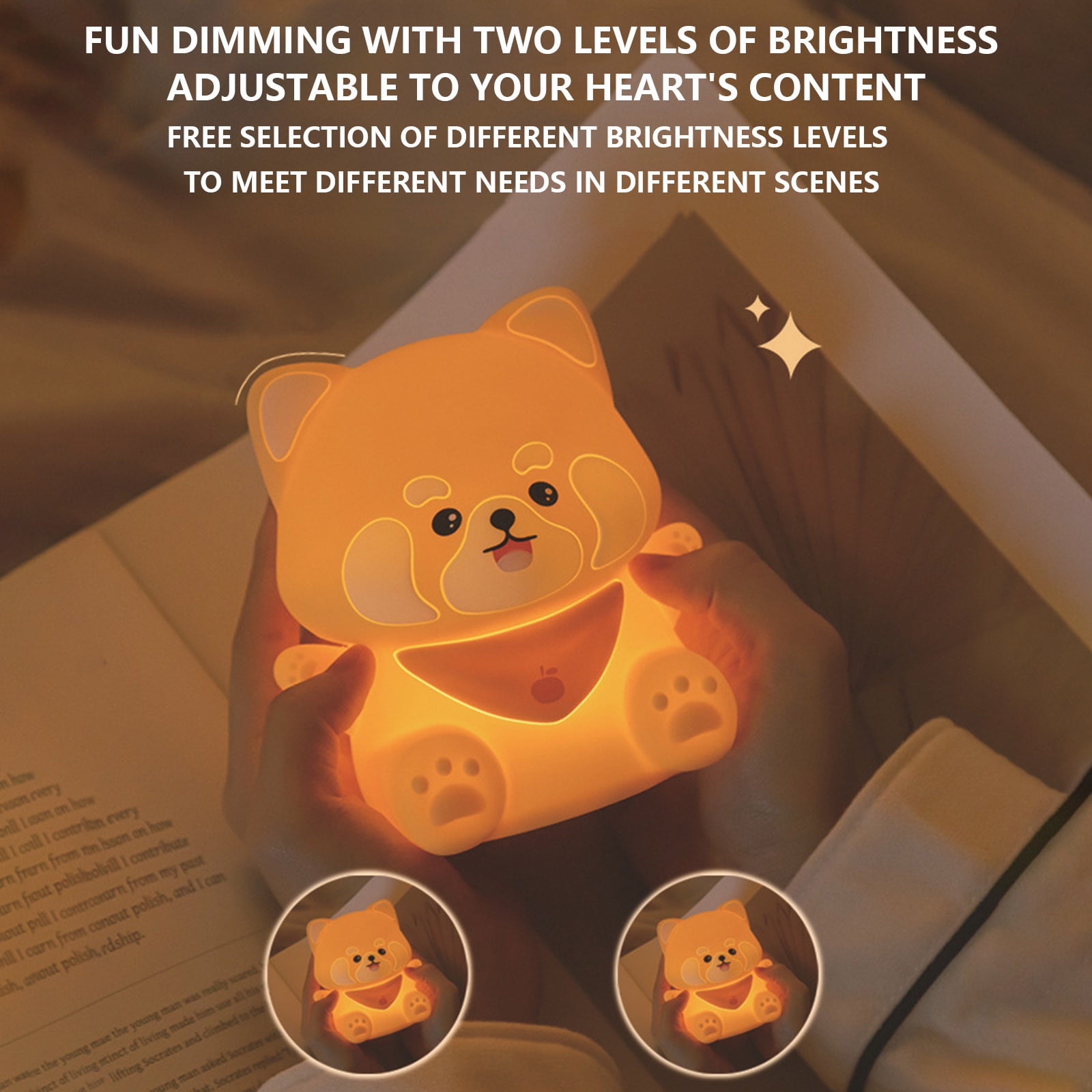 Red Panda Night Light for Kids, Cute Red Panda Lamp, LED Squishy Night ...