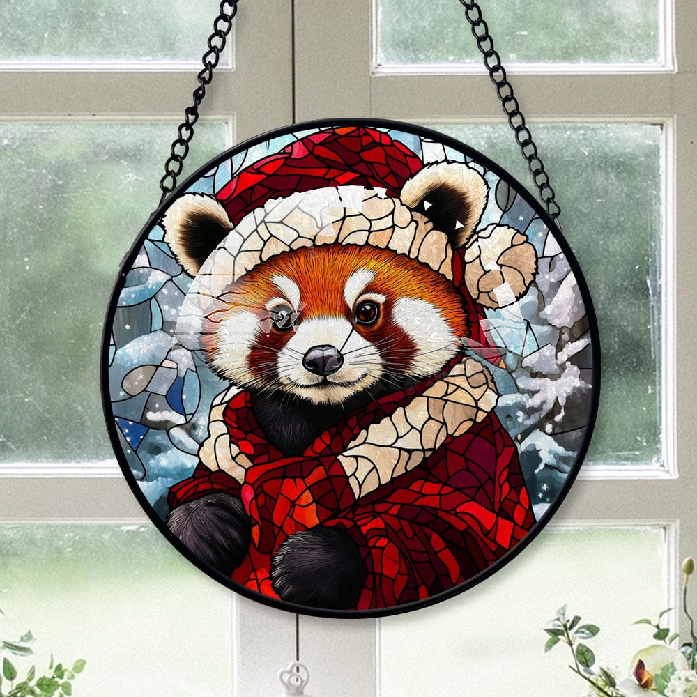 Red Panda Ornament Christmas 2025, Red Panda Stained Glass Window ...