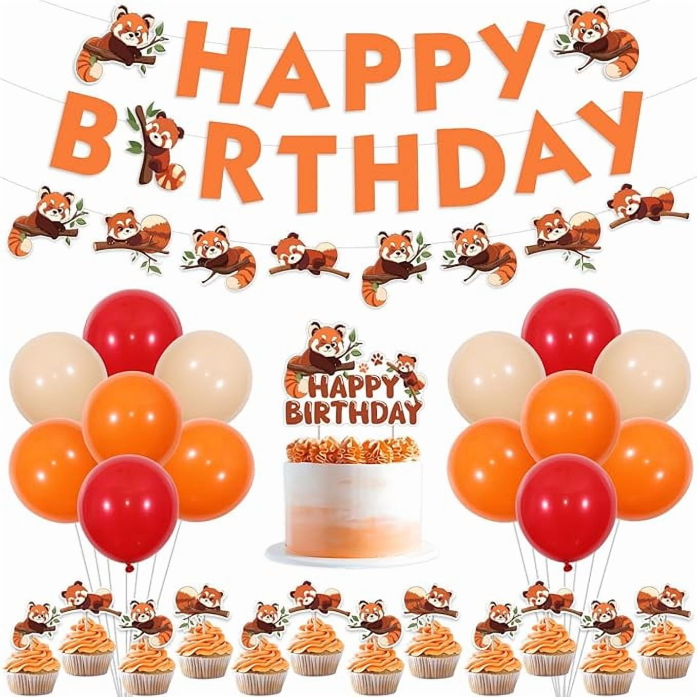 Red Panda Party Decorations Red Panda Birthday Banner Garland Cake ...