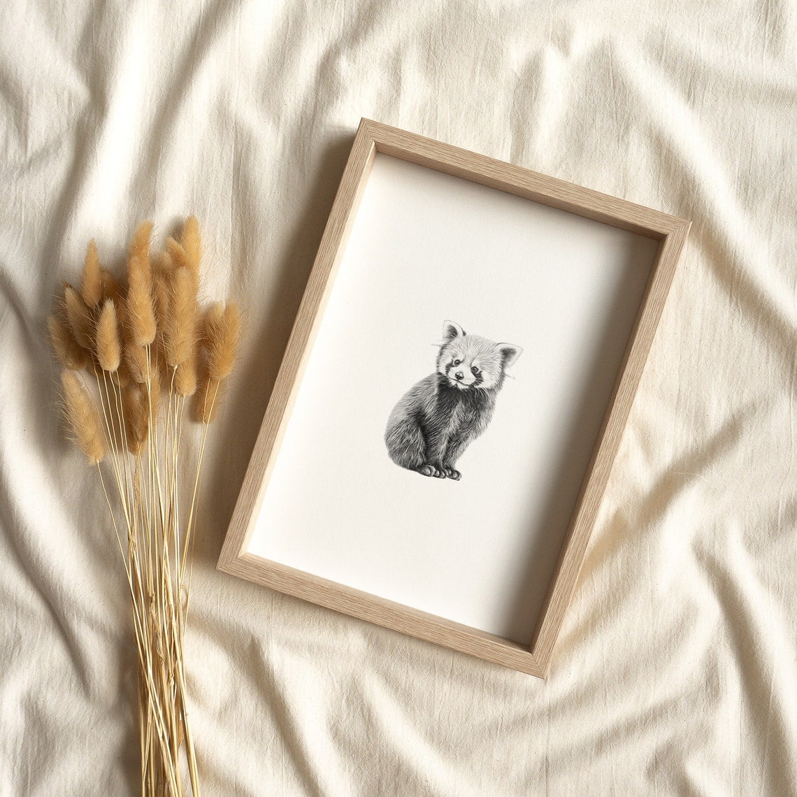 Red Panda Pencil Drawing: Wildlife Animal Art Poster, Unframed Poster ...