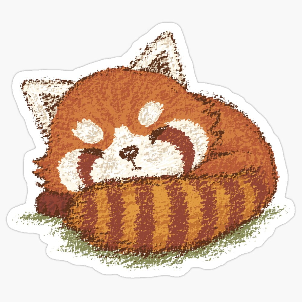 Red Panda Sleeping Sticker Phone Decal Water Bottle Stickers Car Decals ...