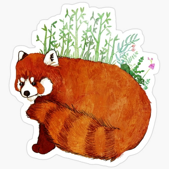 Red Panda Sticker Phone Decal Water Bottle Stickers Car Decals, Laptop ...