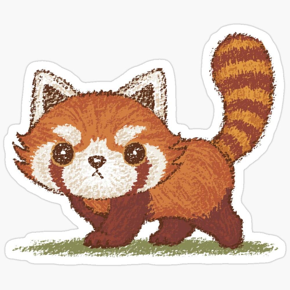 Red Panda Walking Sticker Phone Decal Water Bottle Stickers Car Decals ...