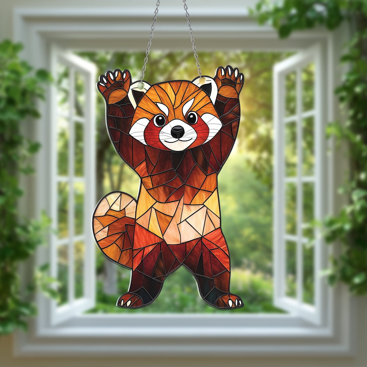 Red Panda Window Hanging - Acrylic Suncatcher with Playful Design ...