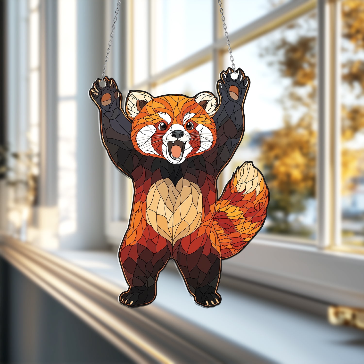 Red Panda Window Hanging - Acrylic Suncatcher with Playful Design ...
