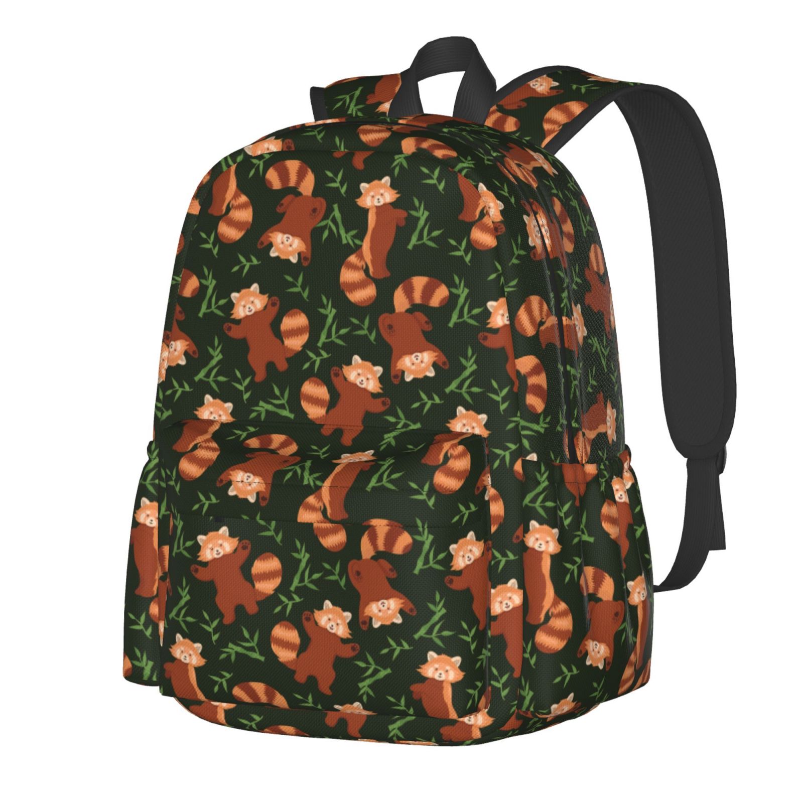 Red Panda and Bamboo Leaves Pattern Backpack for Men Women Laptop ...