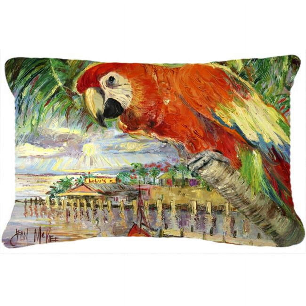 Red Parrot At Lulus Canvas Fabric Decorative Pillow - Walmart.com