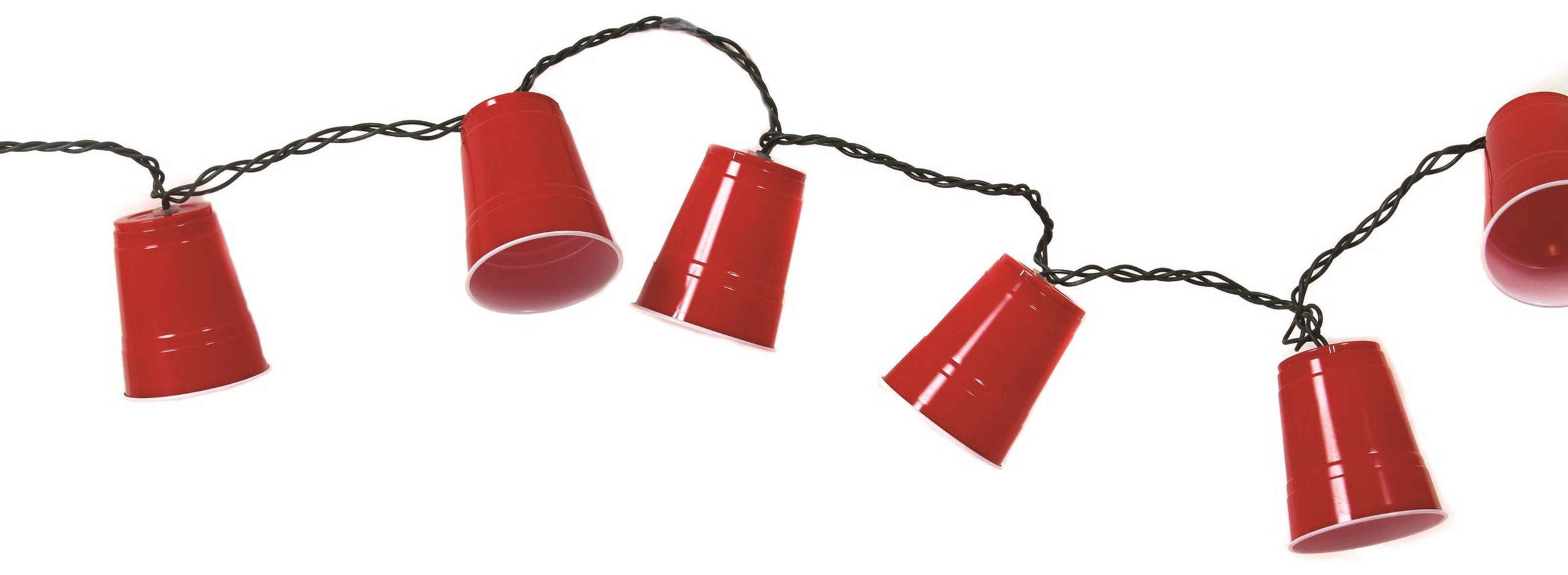 Red Party Cup 10 Count Electric String Lights 8.5 Foot Long Indoor ...