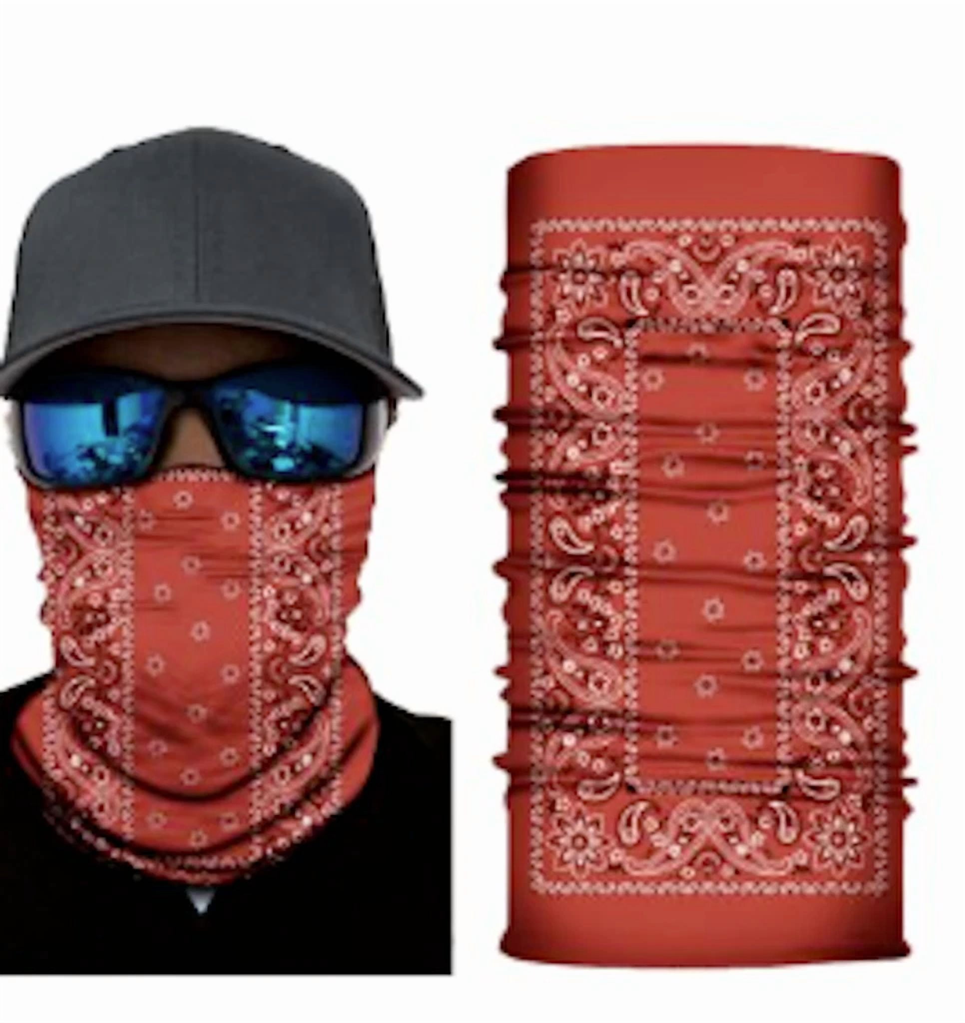 Red Pasiley Seamless Bandana Wrap Bandanna Hat Mask Head Band Bw17 New ...