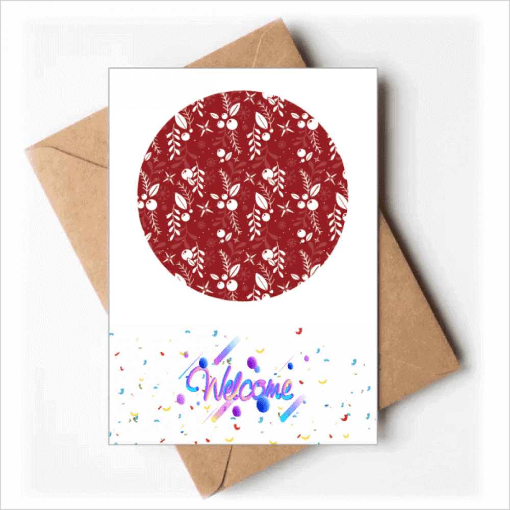 Red Pattern White Decoration mas Welcome Back Greeting Cards Envelopes ...