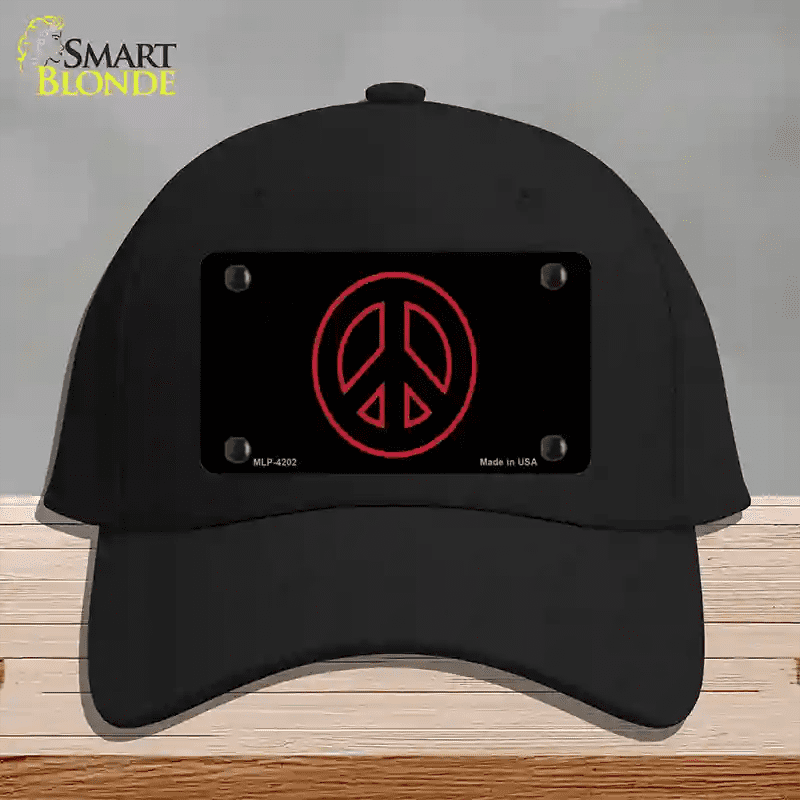 Red Peace Sign Novelty License Plate Hat Cotton Black - Walmart.com
