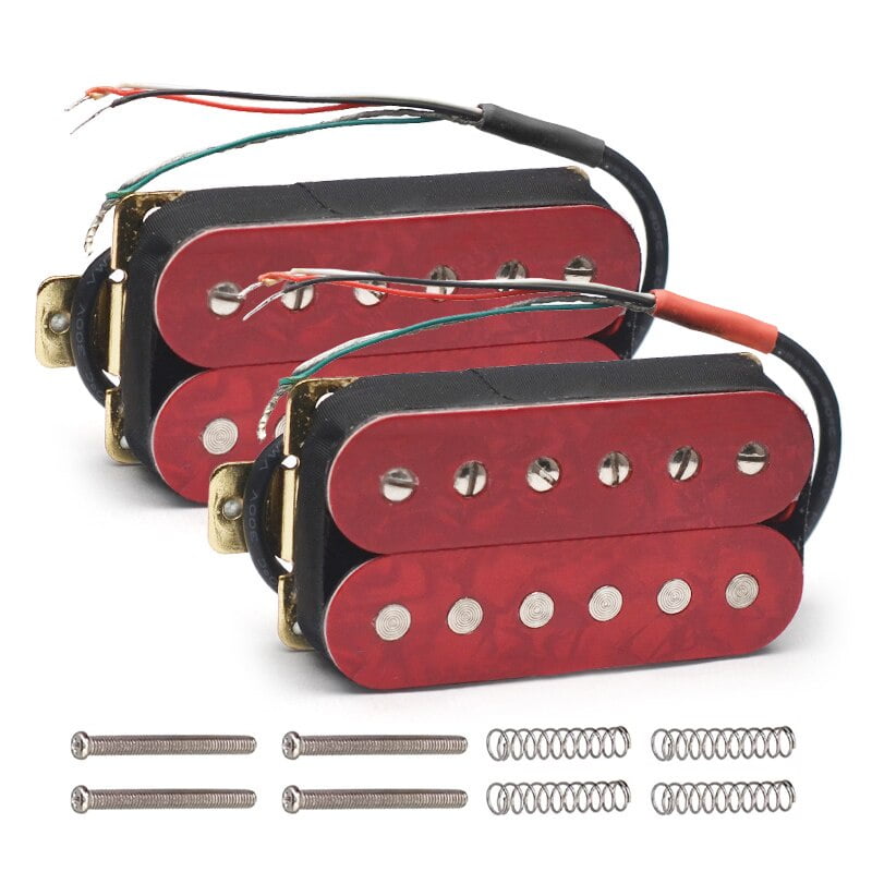 Red Pearl Electric Guitar Humbucker Adjustable Screw Dual Coil for 6 ...