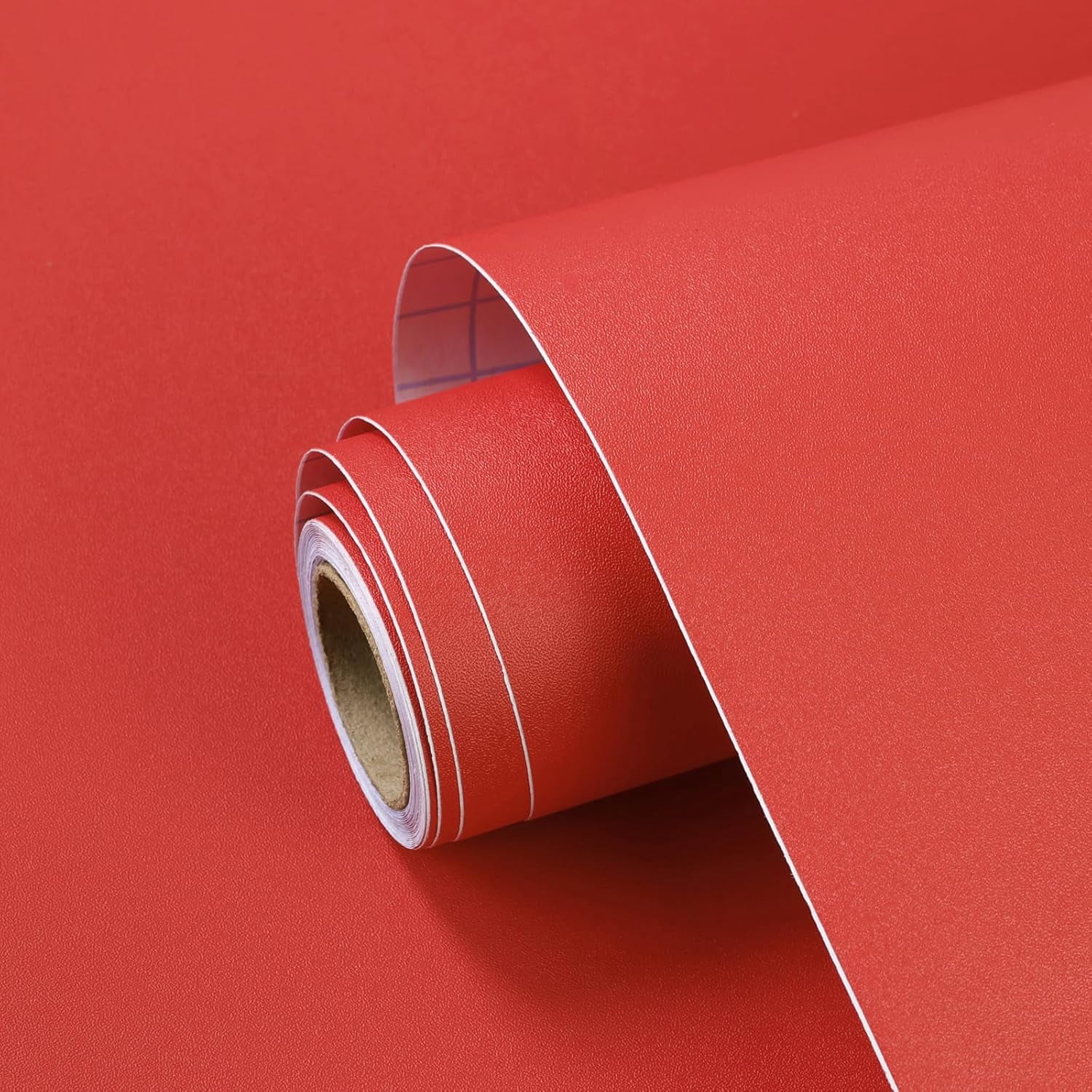 Red Peel and Stick Wallpaper Solid Red Contact Paper A Set of 15.7 ...
