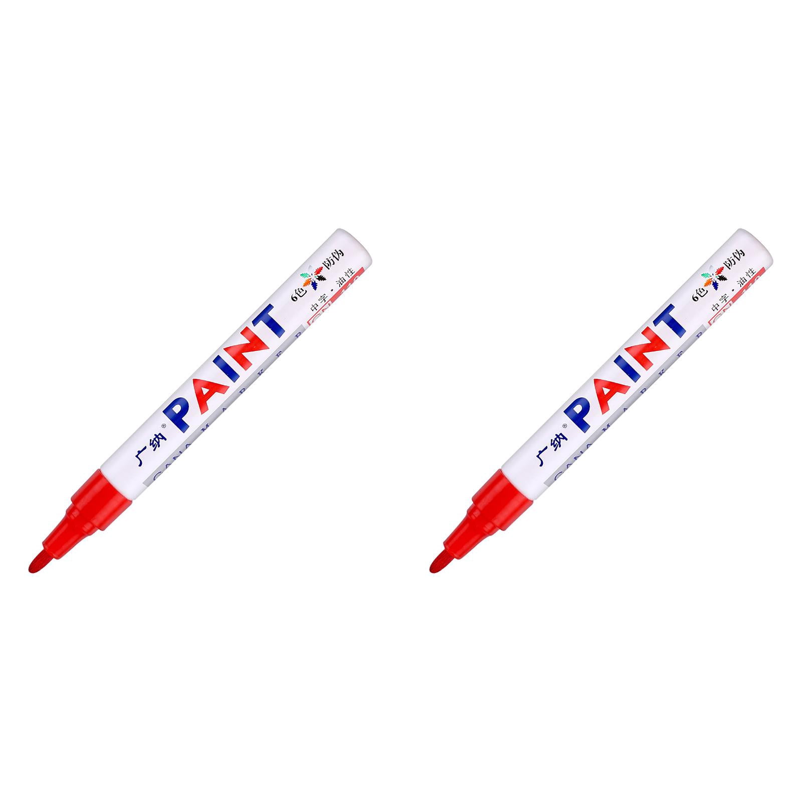 Red Permanent Paint Pens Paint Markers - 2 Pack Oil Based Markers ...