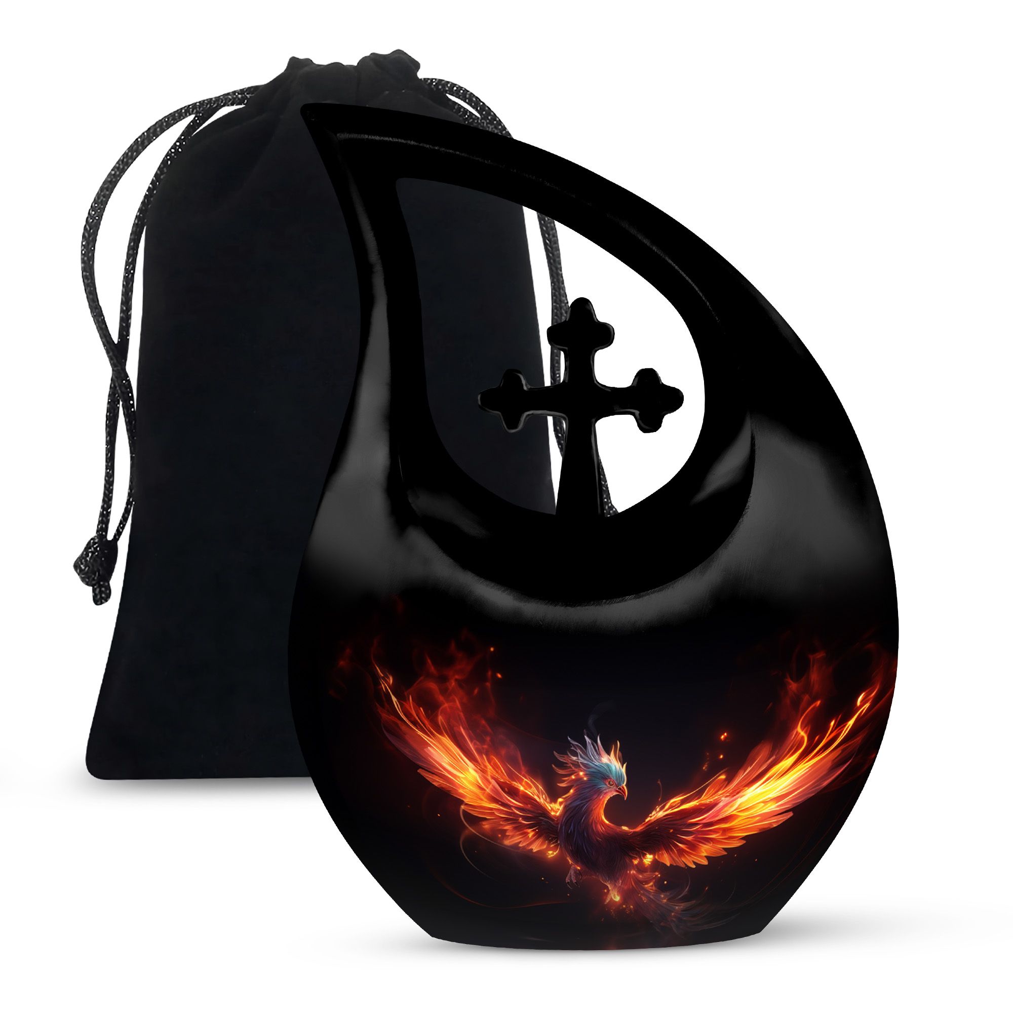 Red Phoenix & Fire Urn for Adult Ashes - Decorative Urn for Human Ashes ...