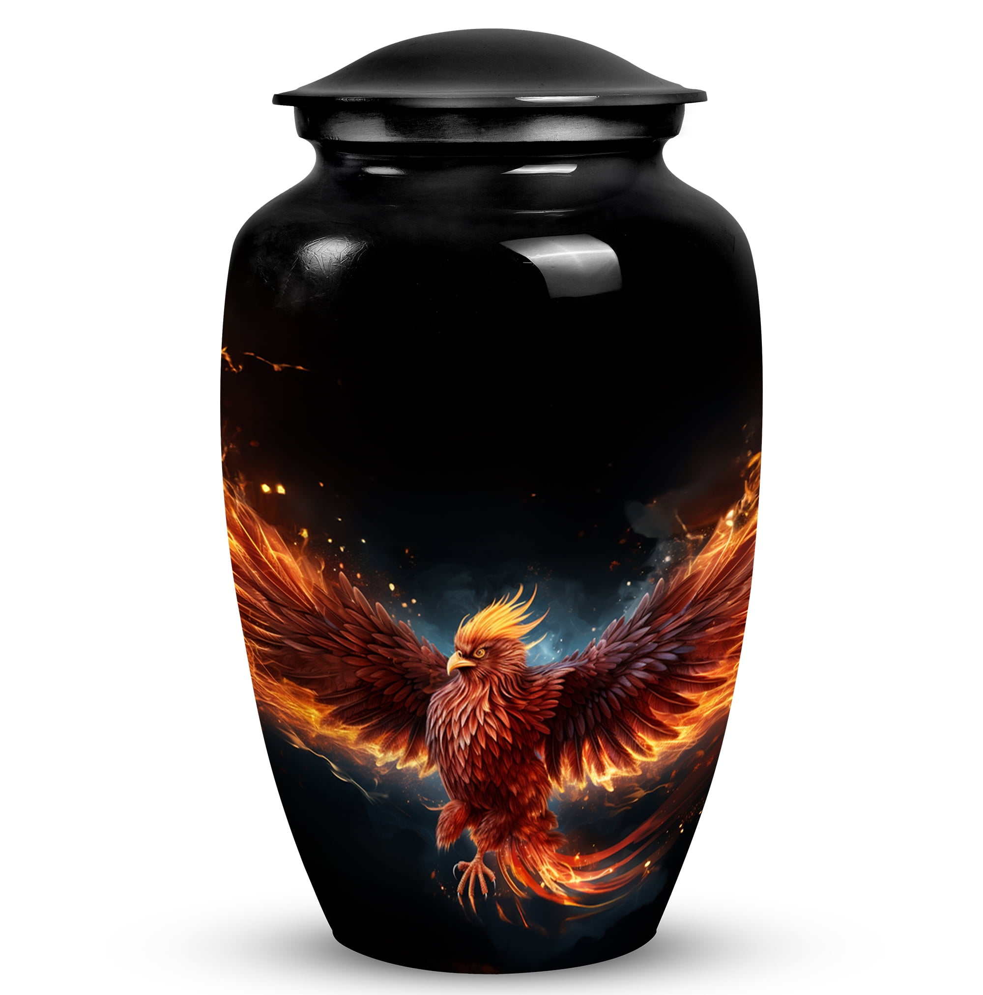Red Phoenix & Fire Urn For Adult Ashes - Funeral Cremation Urns For ...