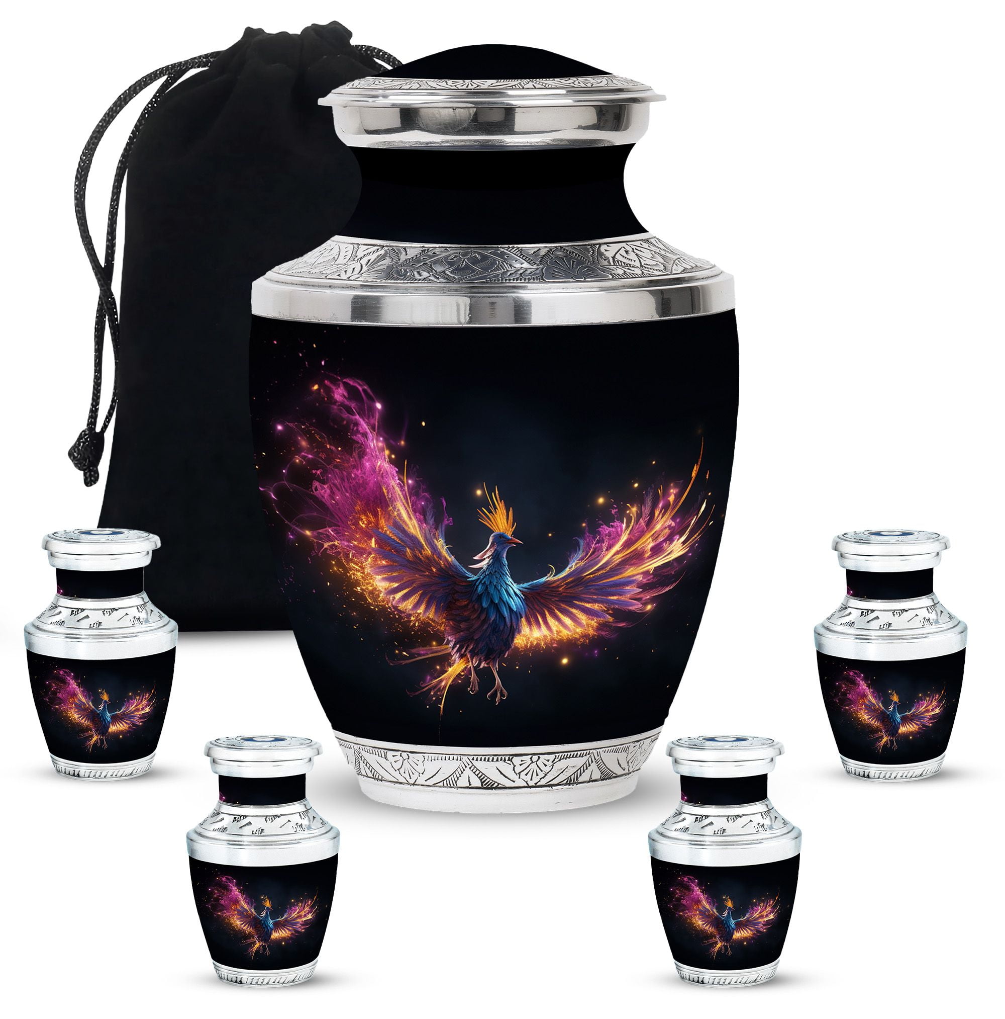 Red Phoenix Tiny Cremains Urns For Human Ashes Adult Women - Large ...