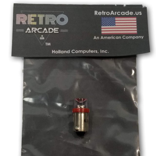 Red Pinball 6.3 Volt AC LED Round Replacement Bulbs 44/47 Bayonet Base ...
