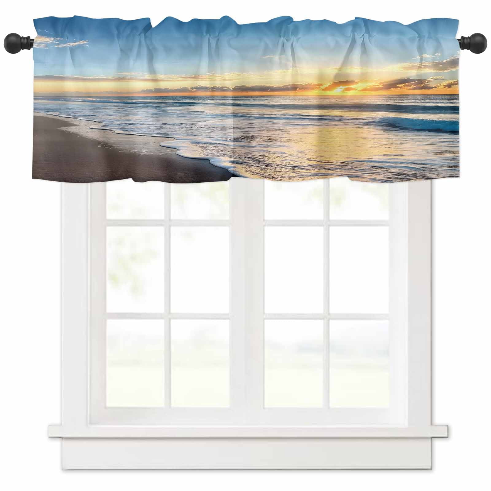 Red Pink Floral Valances for Windows Farmhouse Kitchen Curtains ...