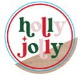 Red, Pink, Green Round Holly Jolly Sign, 10 inch, by Holiday Time ...