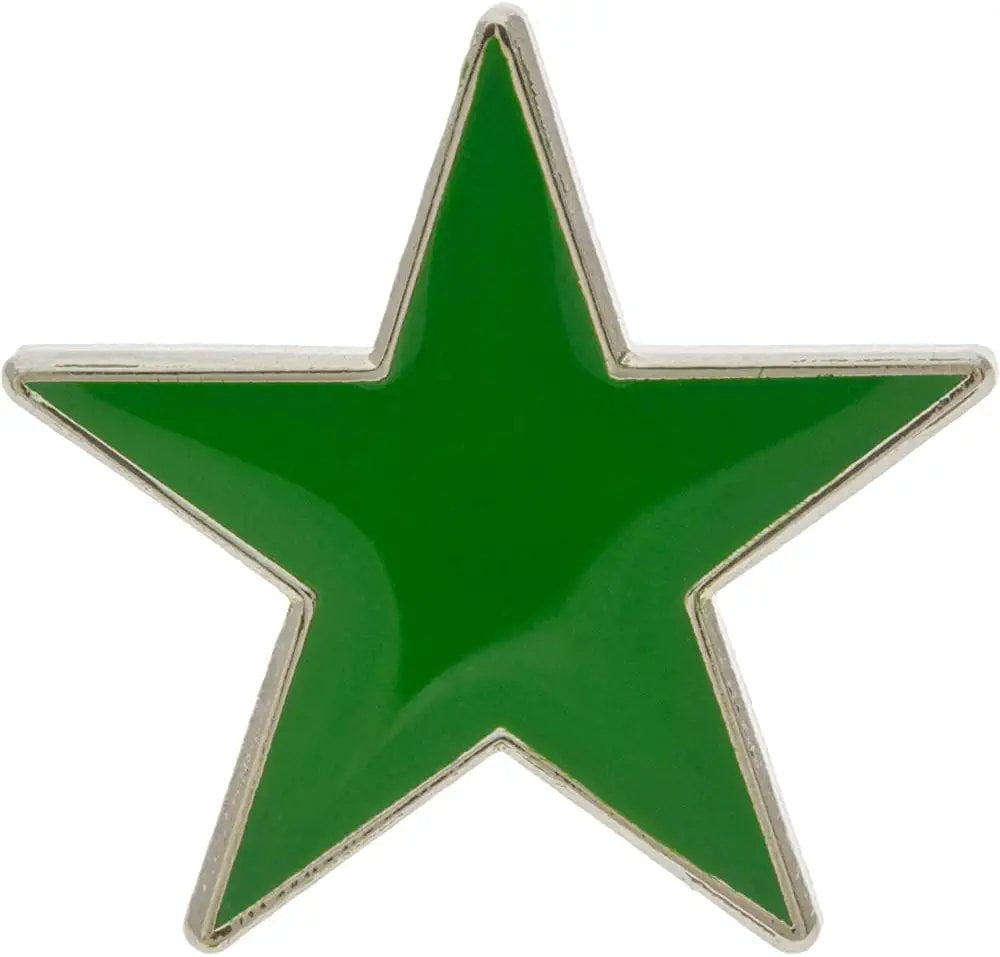 Red, Pink or Blue Colored Star Lapel Pins Pack of 10 Green - Walmart.com