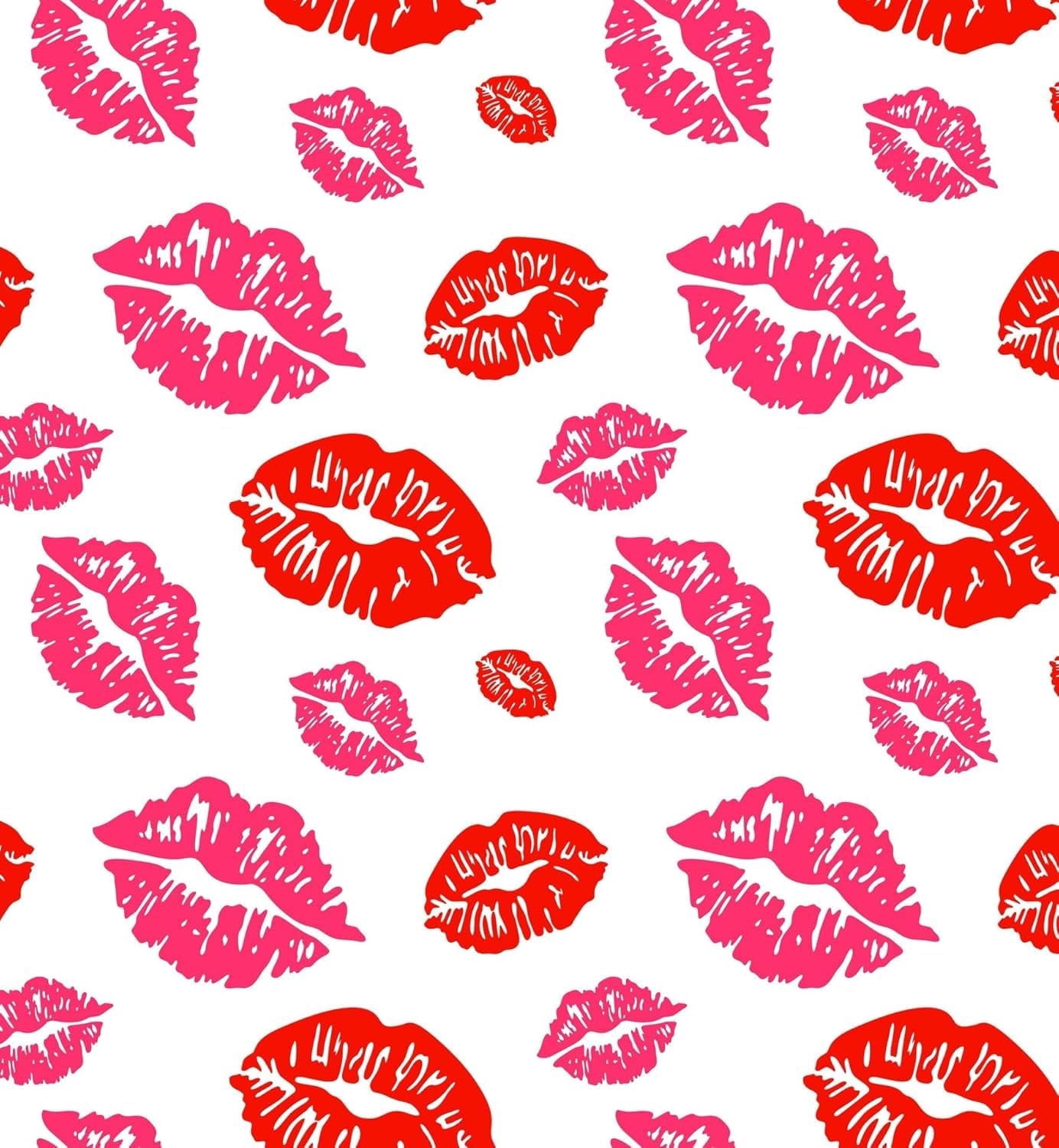 Red & Pink Lipstick Kissy Lip Pattern Edible Image Photo Cake Border ...