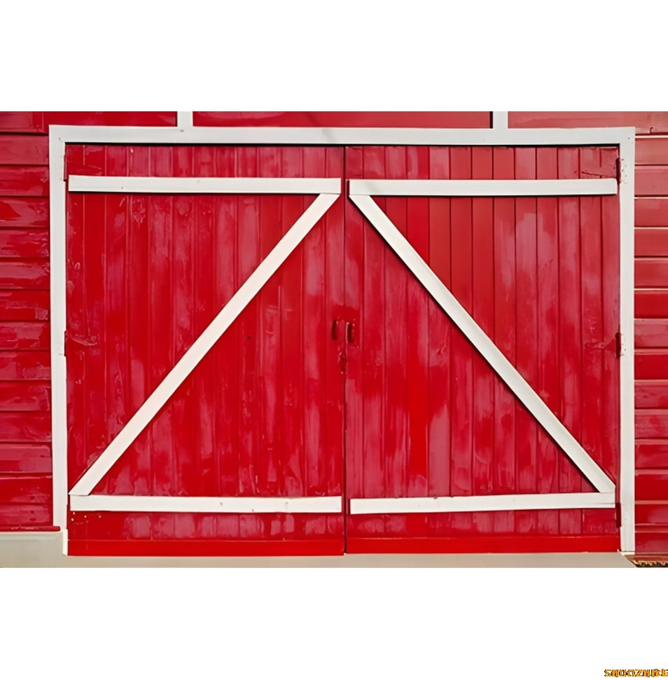 Red Pink Rustic Farm Barn Door Backdrop Western Village Farmhouse Wood ...