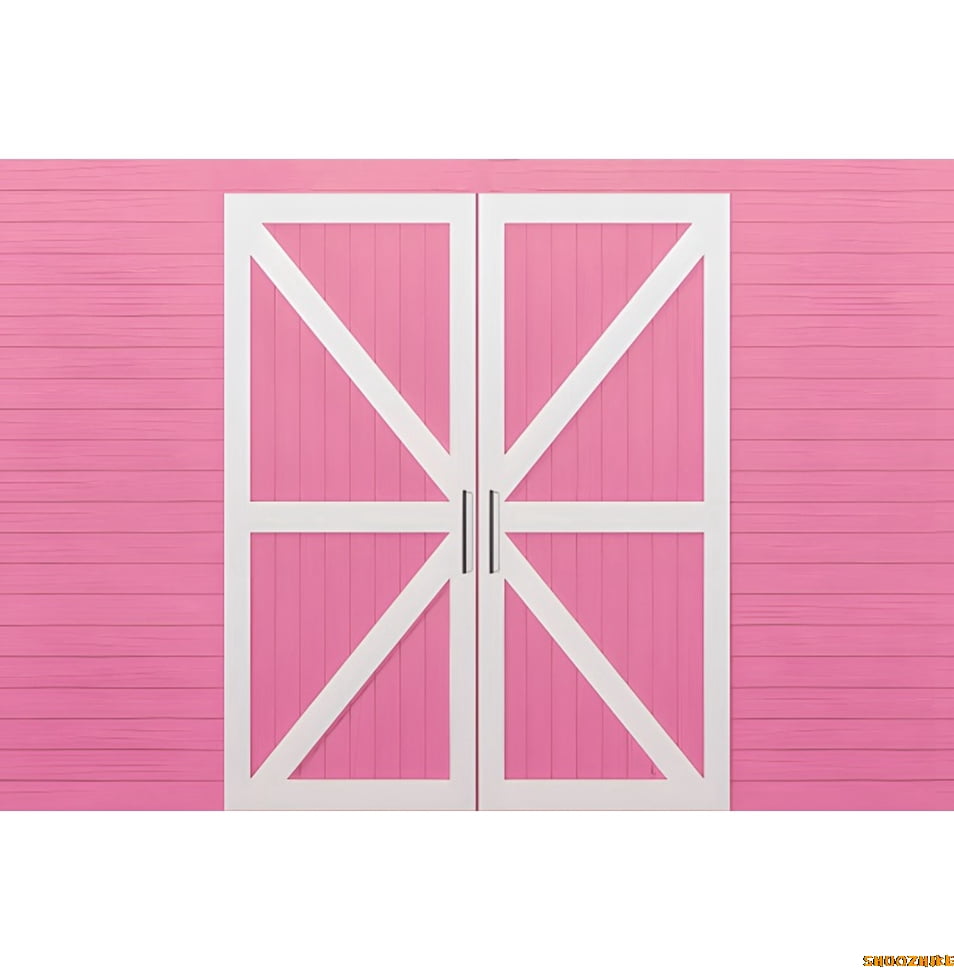 Red Pink Rustic Farm Barn Door Backdrop Western Village Farmhouse Wood ...