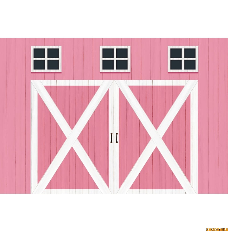 Red Pink Rustic Farm Barn Door Backdrop Western Village Farmhouse Wood ...