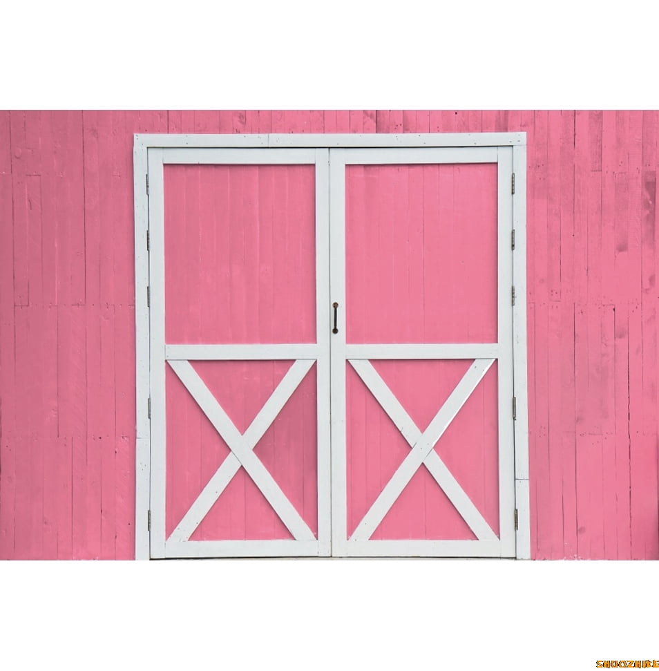 Red Pink Rustic Farm Barn Door Backdrop Western Village Farmhouse Wood ...