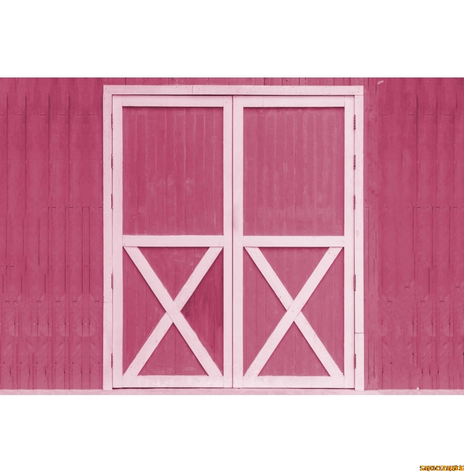 Red Pink Rustic Farm Barn Door Backdrop Western Village Farmhouse Wood ...