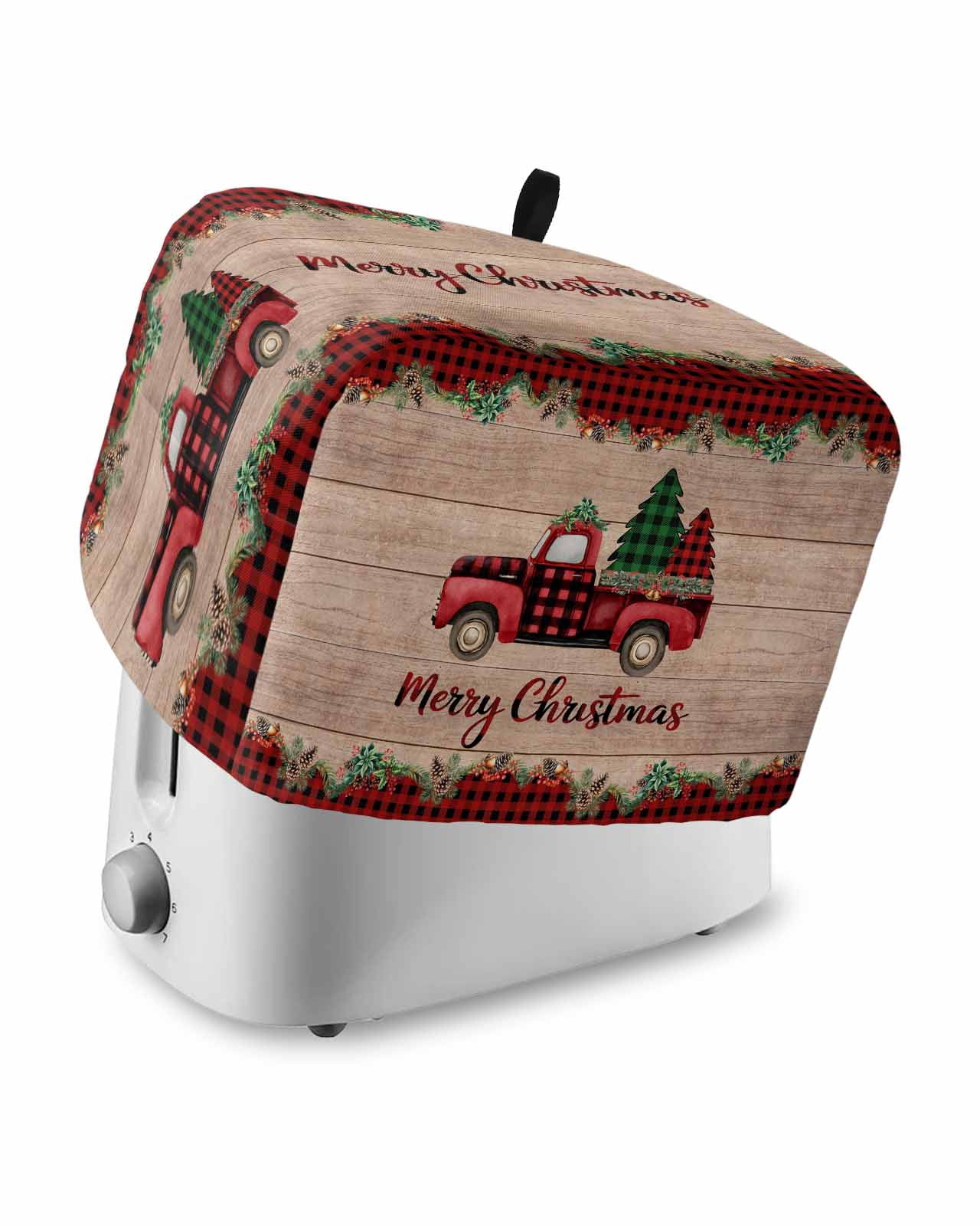 Red Plaid Christmas Toaster Cover 2 Slice, Small Kitchen Appliance ...